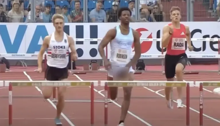 Runner Chris Robinson Suffers Awkward Wardrobe Malfunction